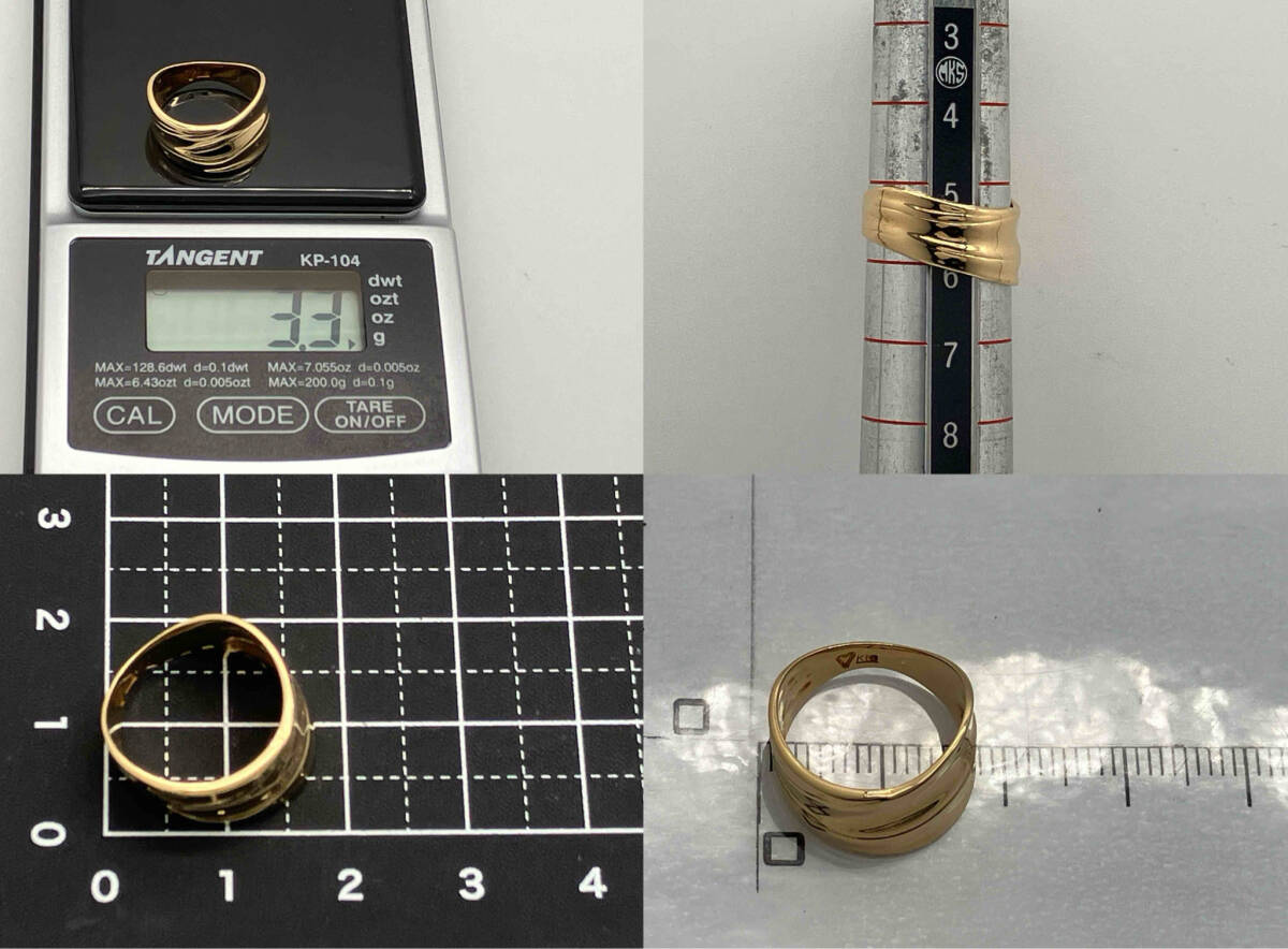 Yahoo!オークション - 【クリーニング済み】K18 ＃5.5 総重量3.4g リン...