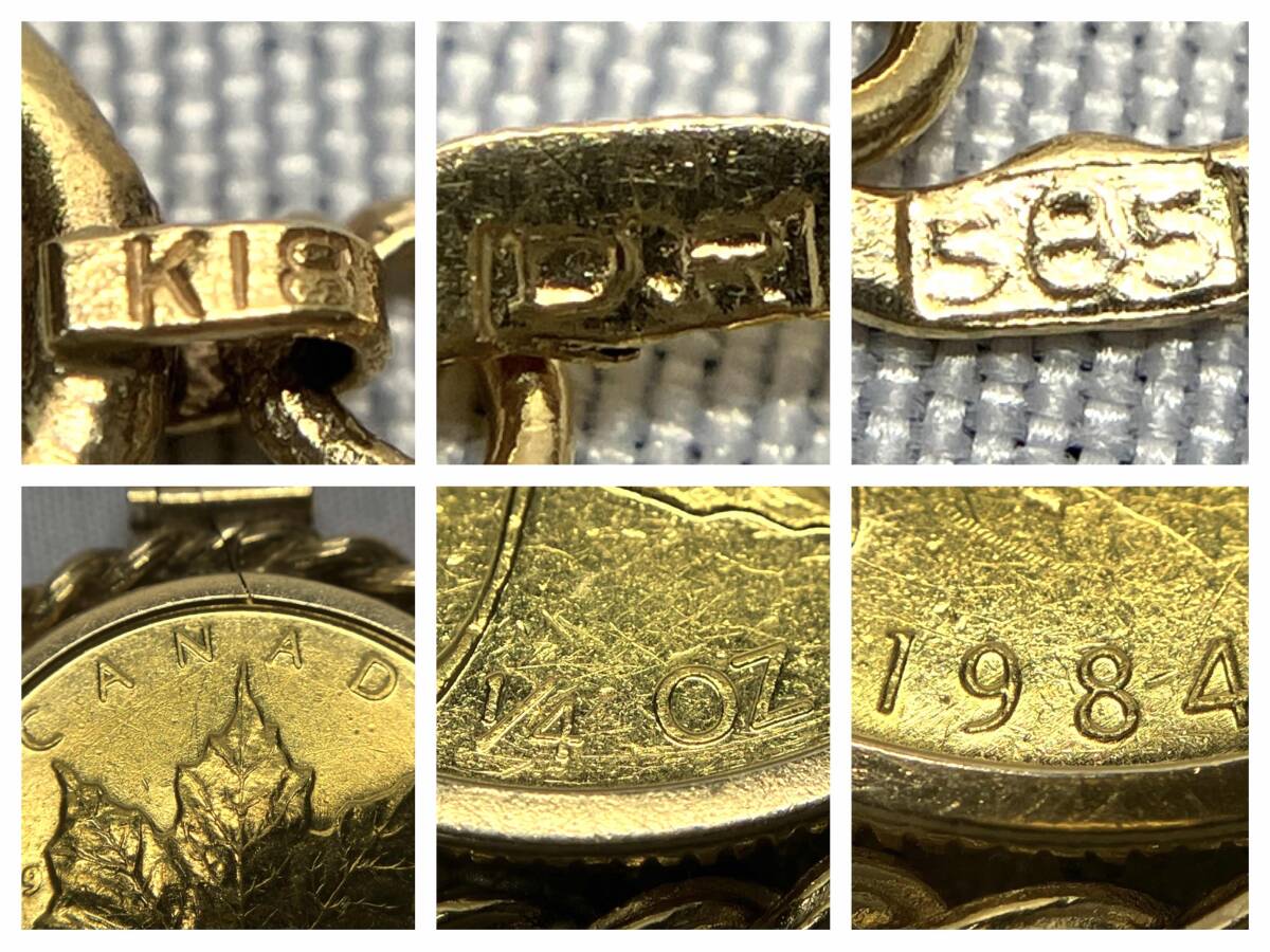 Yahoo!オークション - K24/K18/K14 メイプルリーフコイントップネック...