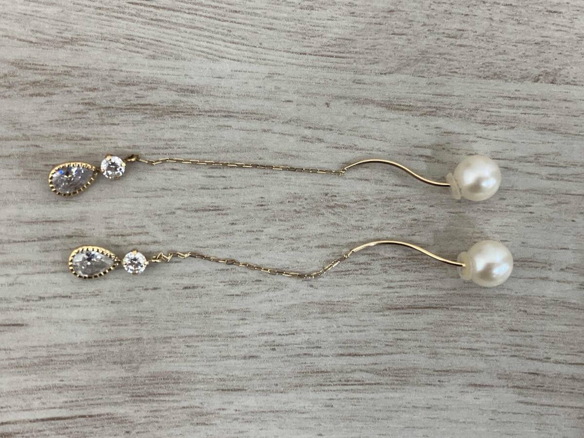 Yahoo!オークション - K10 総1.3g ピアス ロングピアス パール風 雫型 ...