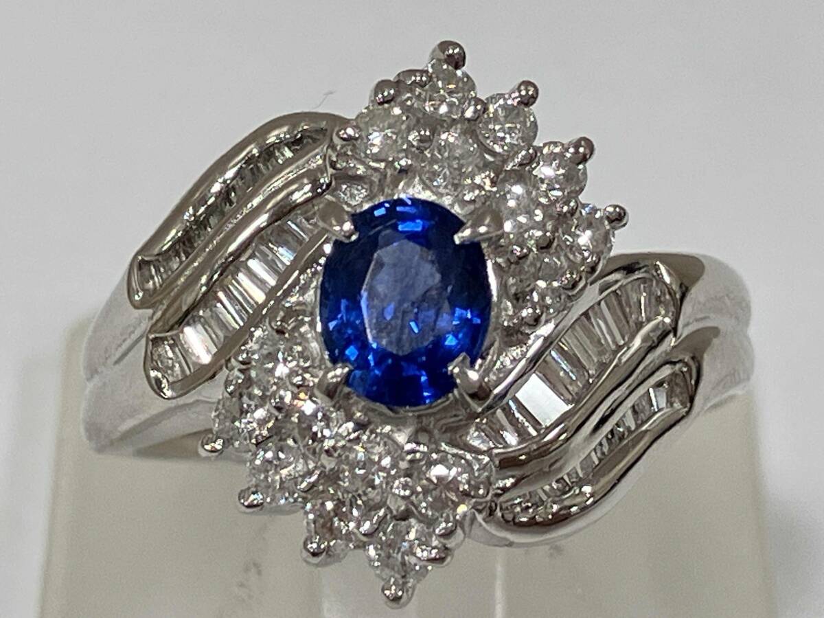 Yahoo!オークション - Pt900/ブルーサファイア/D0.61ct/#11.5/7.5g/リ...