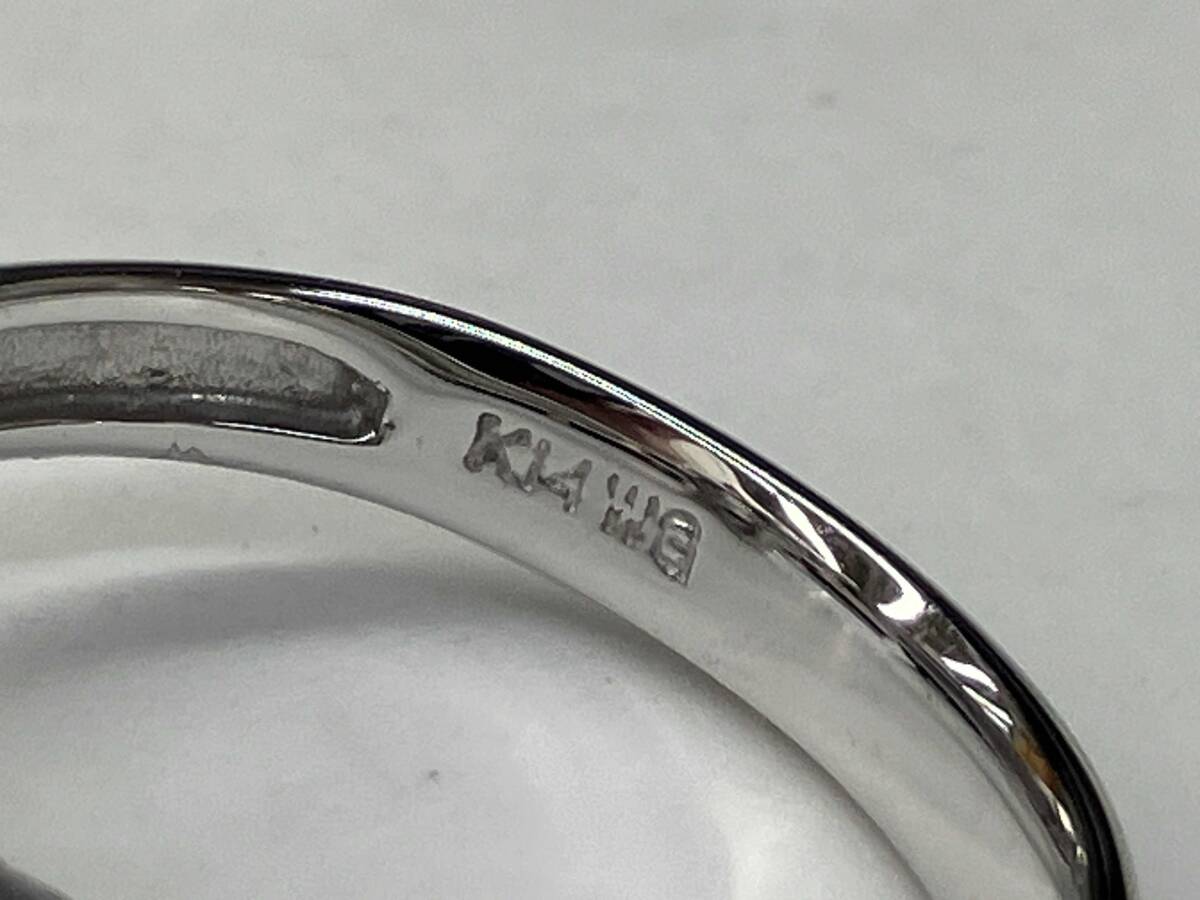 Yahoo!オークション - K14WG ホワイトゴールド #10.5 総重量2.14g 指輪...