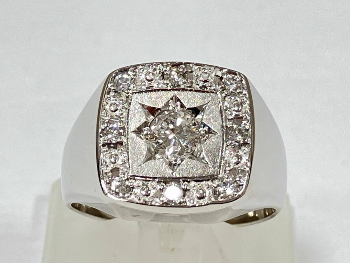 Yahoo!オークション - Pt900/#13/D0.302ct/17.0gリング