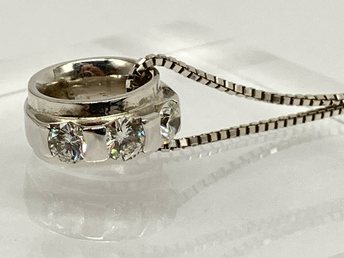 Yahoo!オークション - K18WG D0.28ct 43cm ホワイトゴールド ダイヤモ...