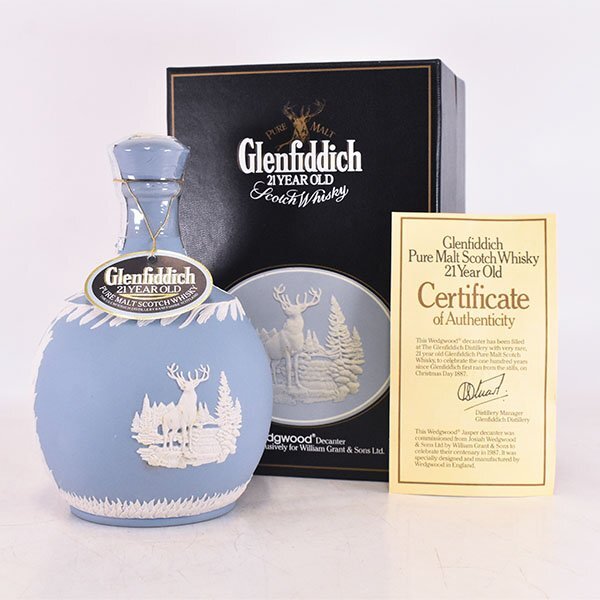 グレンフィディック 21年 ウェッジウッド 陶器ボトル 冊子 箱付 750ml/1 278g 43% スペイサイド GLENFIDDICH E060416(ハイランド)｜売買されたオークション ...
