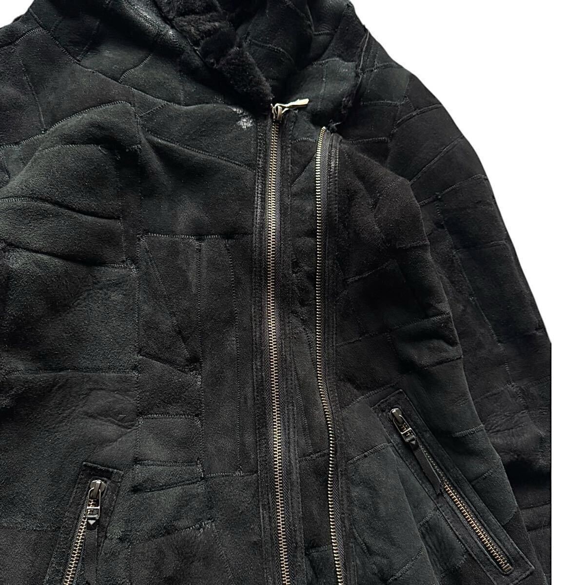 14th addiction Archive Hooded Mouton Leather Jacket 14th addiction Archive Hooded Mouton Leather Jacket