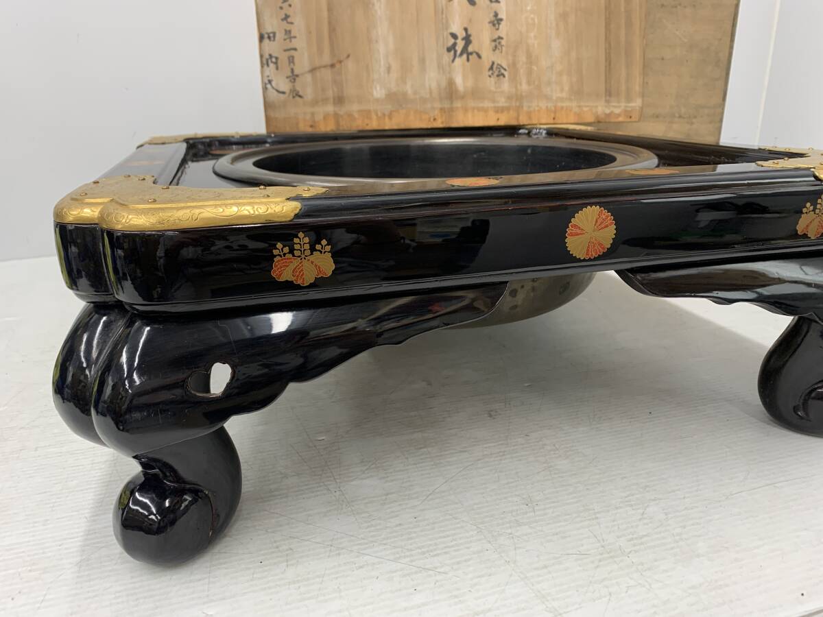 Yahoo!オークション - 29094 火鉢 高台寺蒔絵 一九六七年 木箱 写真追...