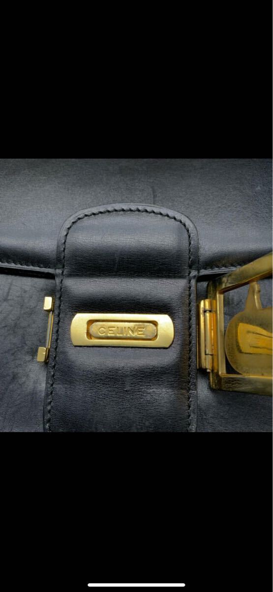 Yahoo!オークション - Celine オールドセリーヌ ブラック 馬車金具 シ...