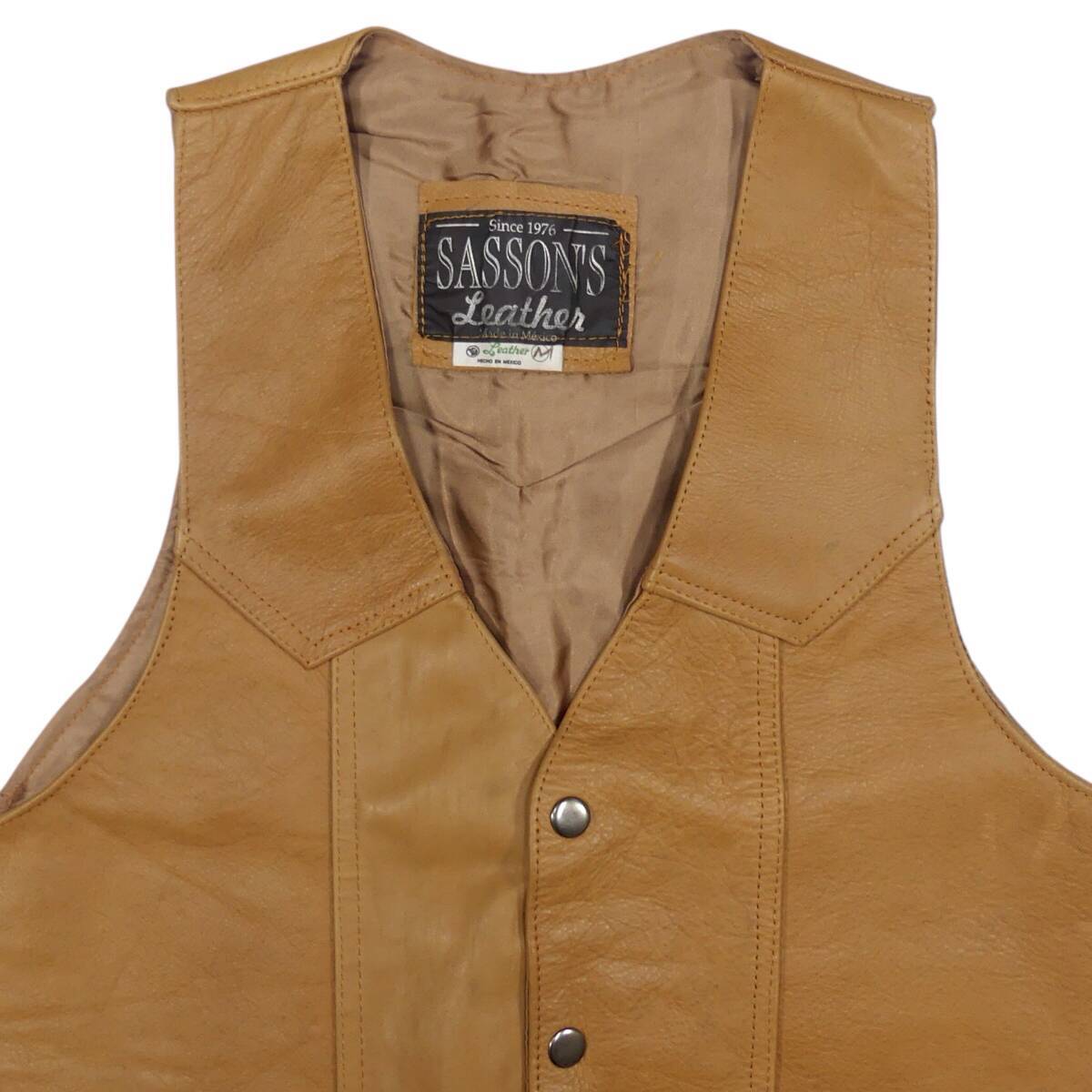 Yahoo!オークション - 即決 メキシコ製 SASSON’S メンズ M レザーベス...