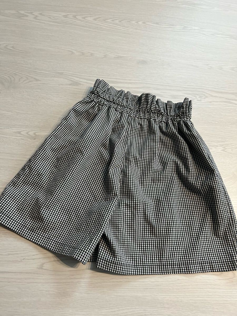Yahoo!オークション - GU ギンガムチェック柄 キュロットパンツ サイズ...
