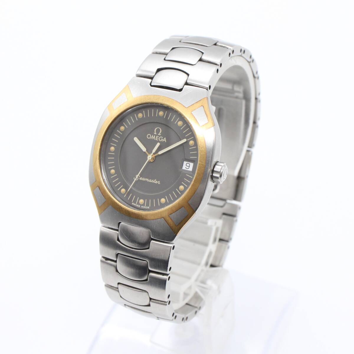 OMEGA オメガ Seamaster シーマスター ポラリス 396.1022/396.1222 Cal.1438 クォーツ/QZ 腕時計 デイト YG×SS 1455/448(シーマスター ...