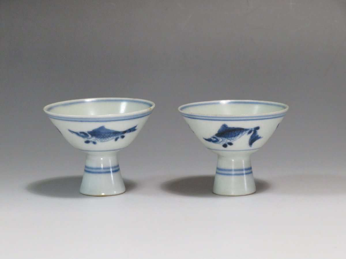 Yahoo!オークション - 清朝期 魚図盃4客 中国古玩【酒器】B98