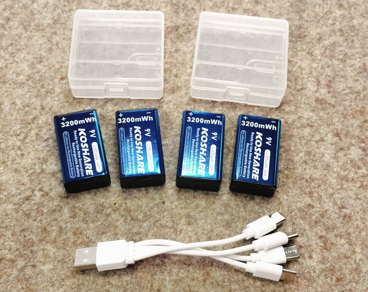 Yahoo!オークション - 9V角型リチウム電池 006P（9V）3200mAh 4個セッ...