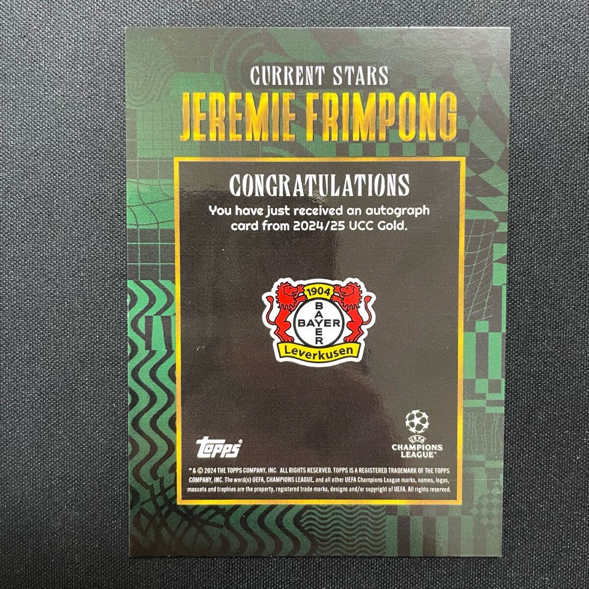 2024-25 Topps Gold UEFA Current Stars Jeremie Frimpong Auto 2024-25 Topps Gold UEFA Current Stars Jeremie Frimpong Auto