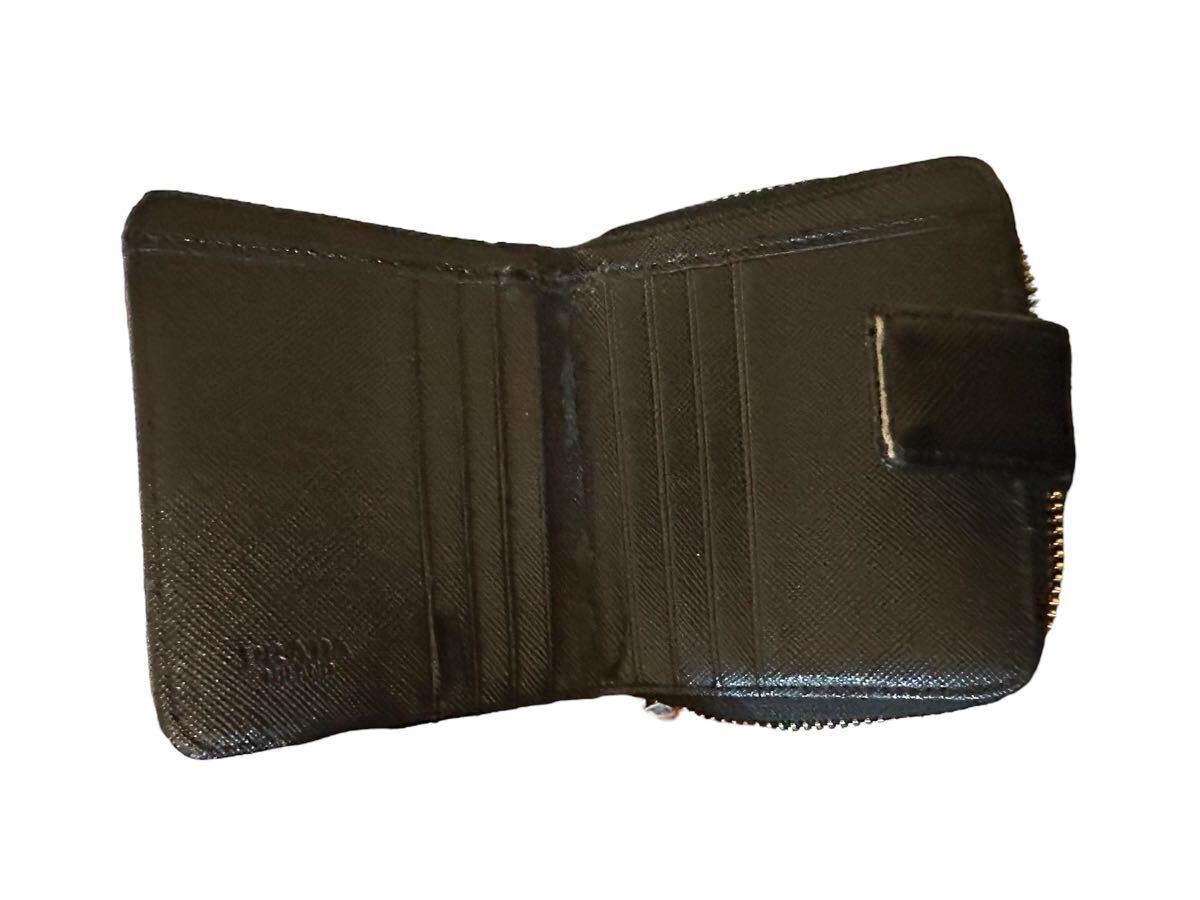 1円〜 PRADA プラダ 財布 二つ折り財布 レザー 札入れ 小銭入れ 1円〜 PRADA プラダ 財布 二つ折り財布 レザー 札入れ 小銭入れ