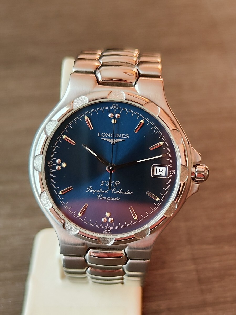 ジャンク品 ロンジン CONQUEST VHP メンズ腕時計 紺色文字盤 ジャンク品 ロンジン CONQUEST VHP メンズ腕時計 紺色文字盤