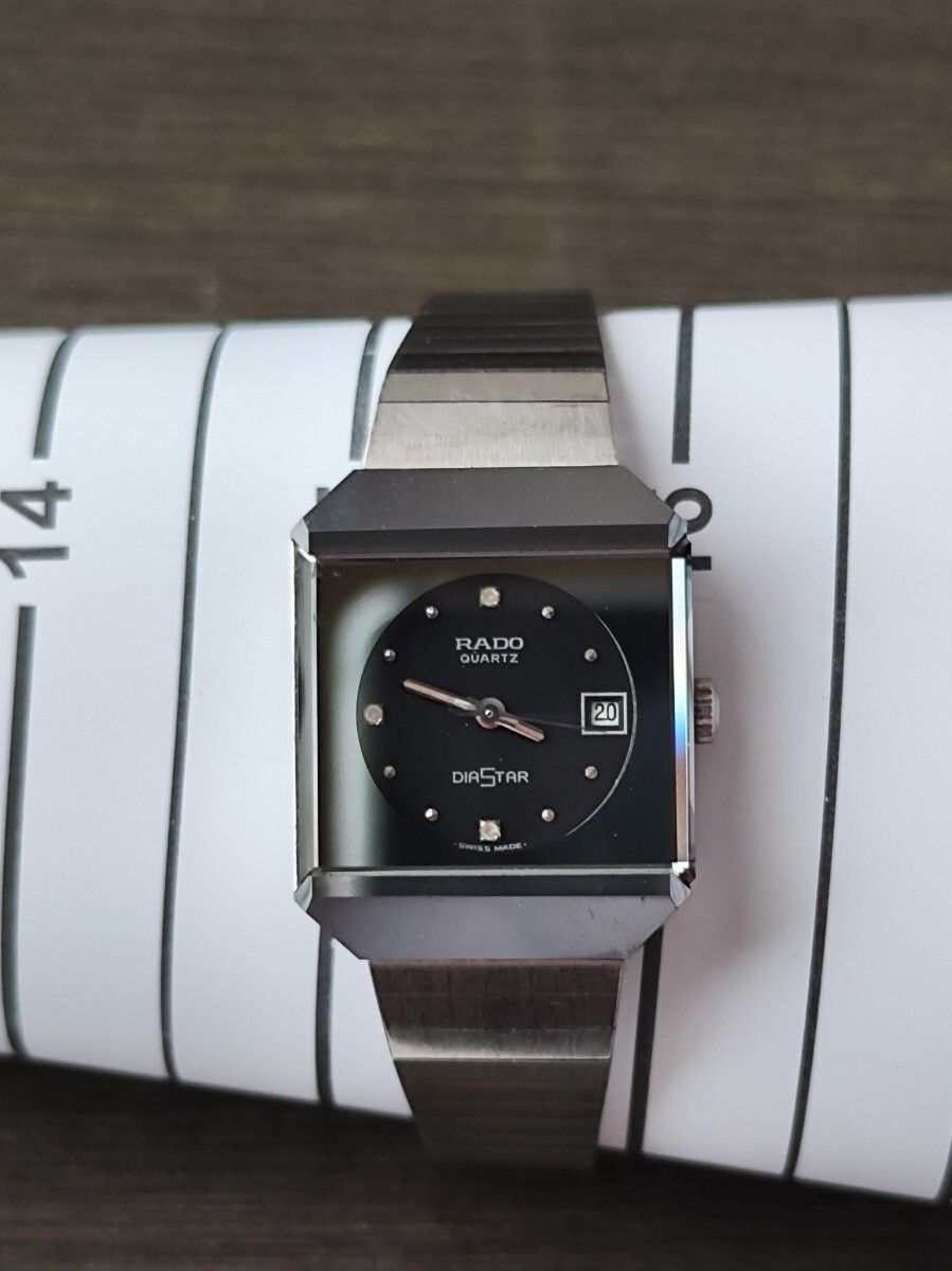 稼働品 RADO DIASTAR レディース腕時計 黒色文字盤 三針デイト 稼働品 RADO DIASTAR レディース腕時計 黒色文字盤 三針デイト
