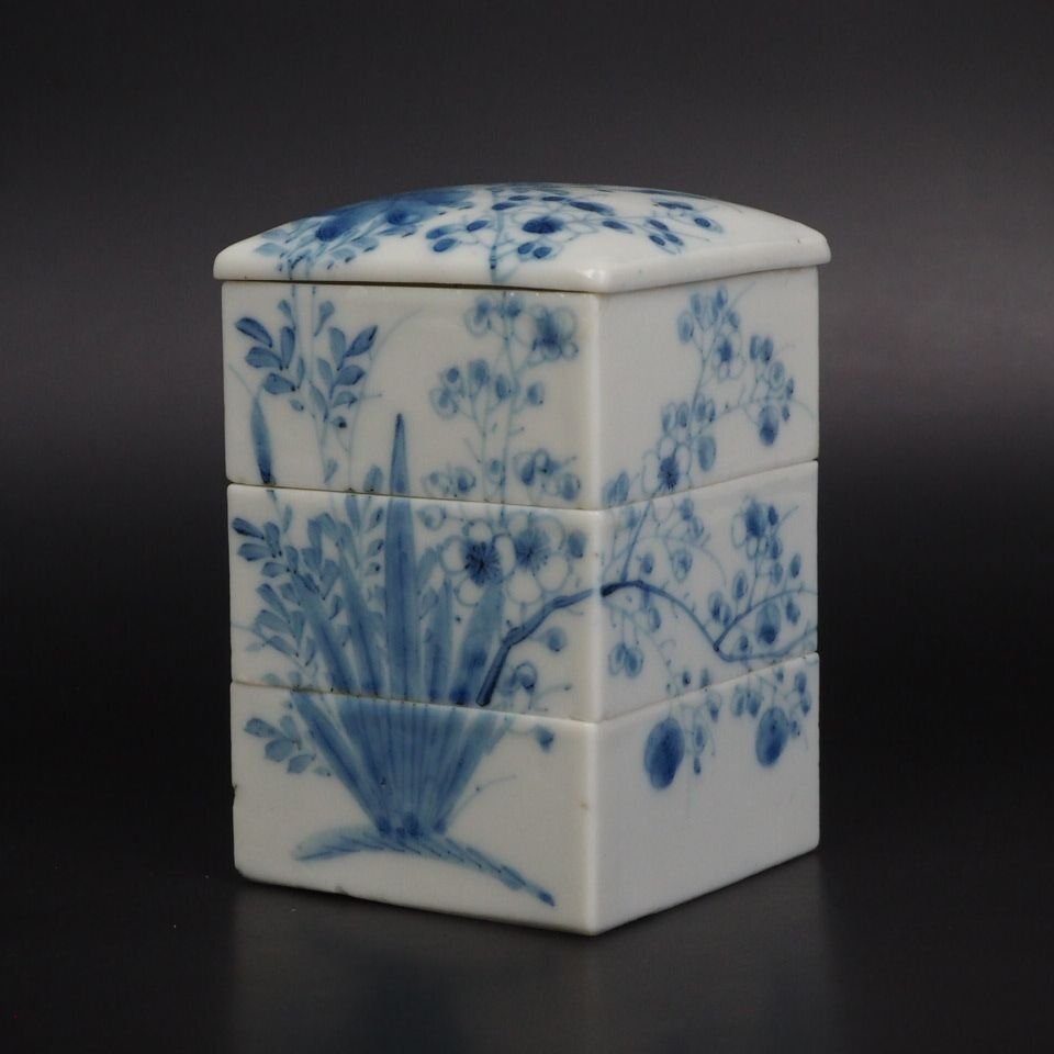 Yahoo!オークション - 【金富士】江戸時代 梅図三重箱 h12.5×7.5×7....