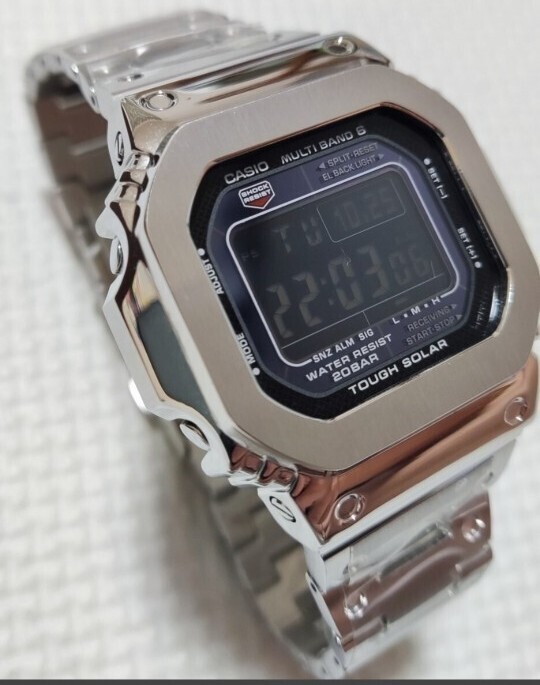 G-shock シルバー メタル カスタム本体付 GWM5610 タフソーラー G-shock シルバー メタル カスタム本体付 GWM5610 タフソーラー