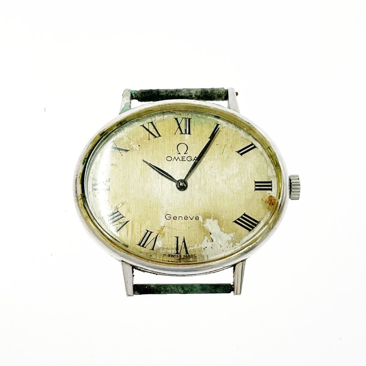 1円スタート】OMEGA オメガ ジュネーブ オーバル SS シルバー 1円スタート】OMEGA オメガ ジュネーブ オーバル SS シルバー