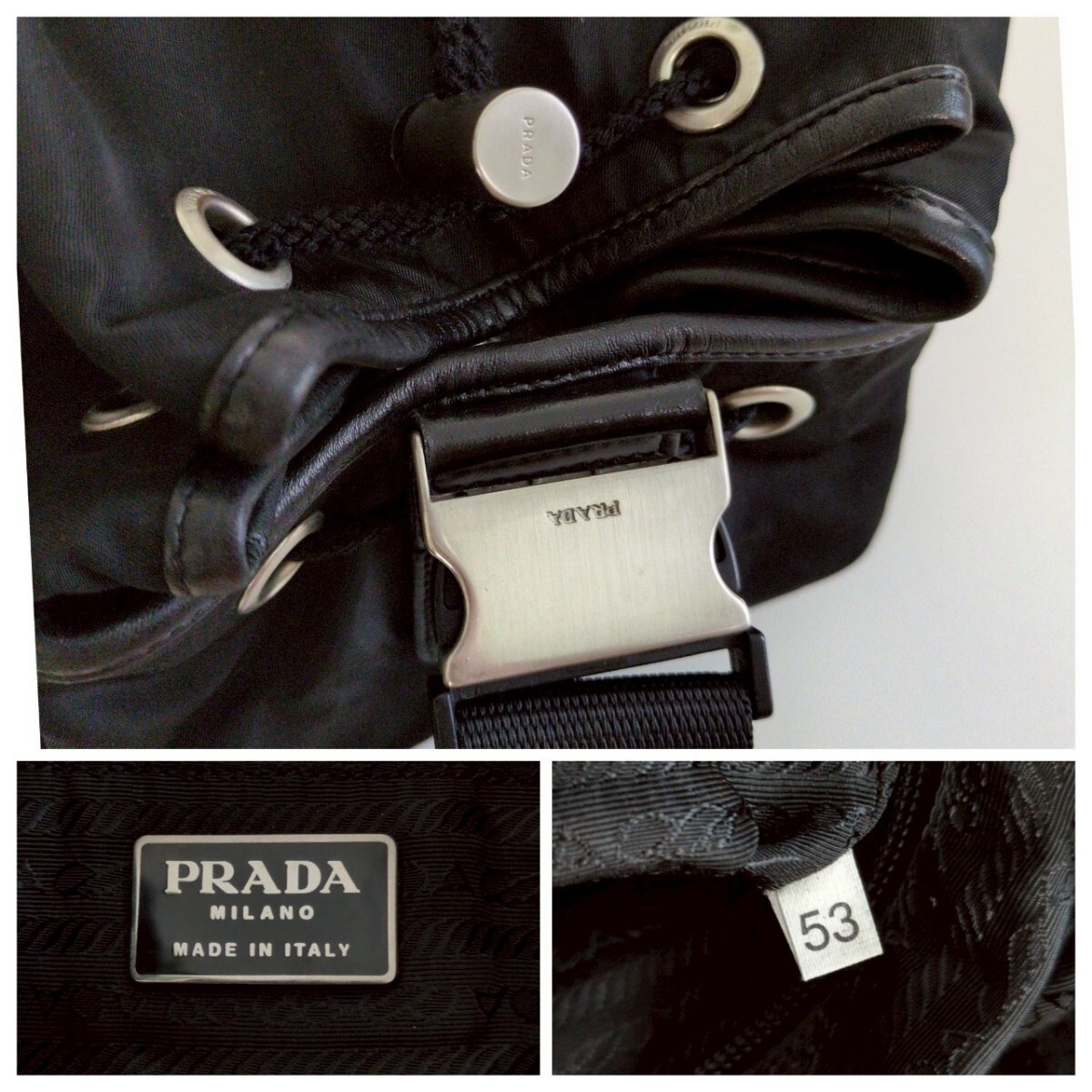 美品 PRADA ヴィンテージ ボンサック リュック 大型 バケット 美品 PRADA ヴィンテージ ボンサック リュック 大型 バケット
