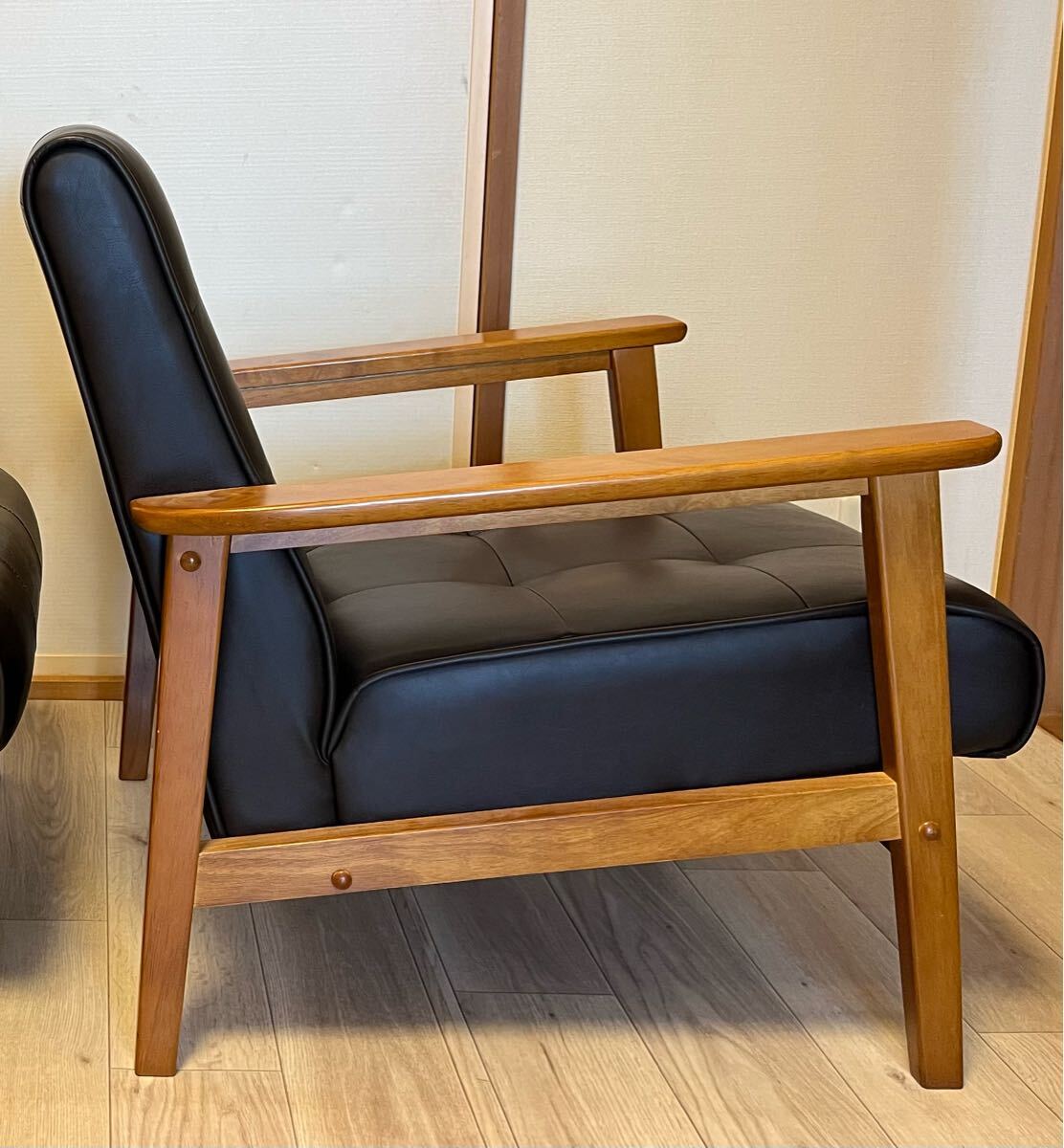 Yahoo!オークション - アームチェア ソファ 1P レトロ ダークブラウン