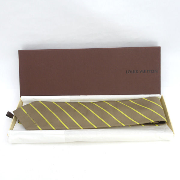 Yahoo!オークション - ルイヴィトン ネクタイ LV CUP シルク ブラウン...