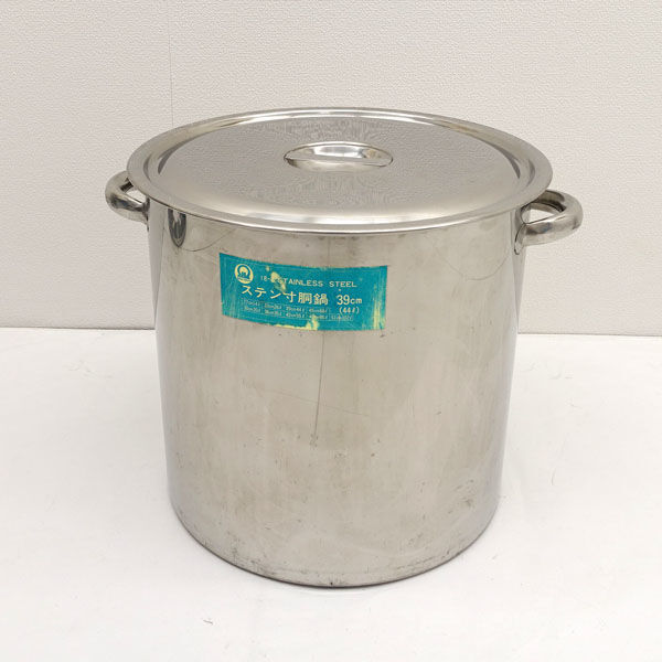 Yahoo!オークション - キッチン 業務用 ステン寸胴鍋 39cm 44L SA18-8...
