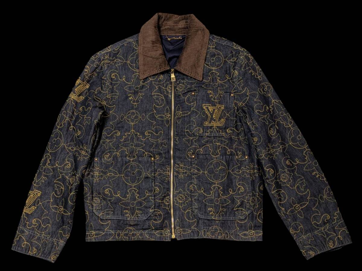 LOUIS VUITTON エンブロイダードデニムワークウェアジャケット LOUIS VUITTON エンブロイダードデニムワークウェアジャケット