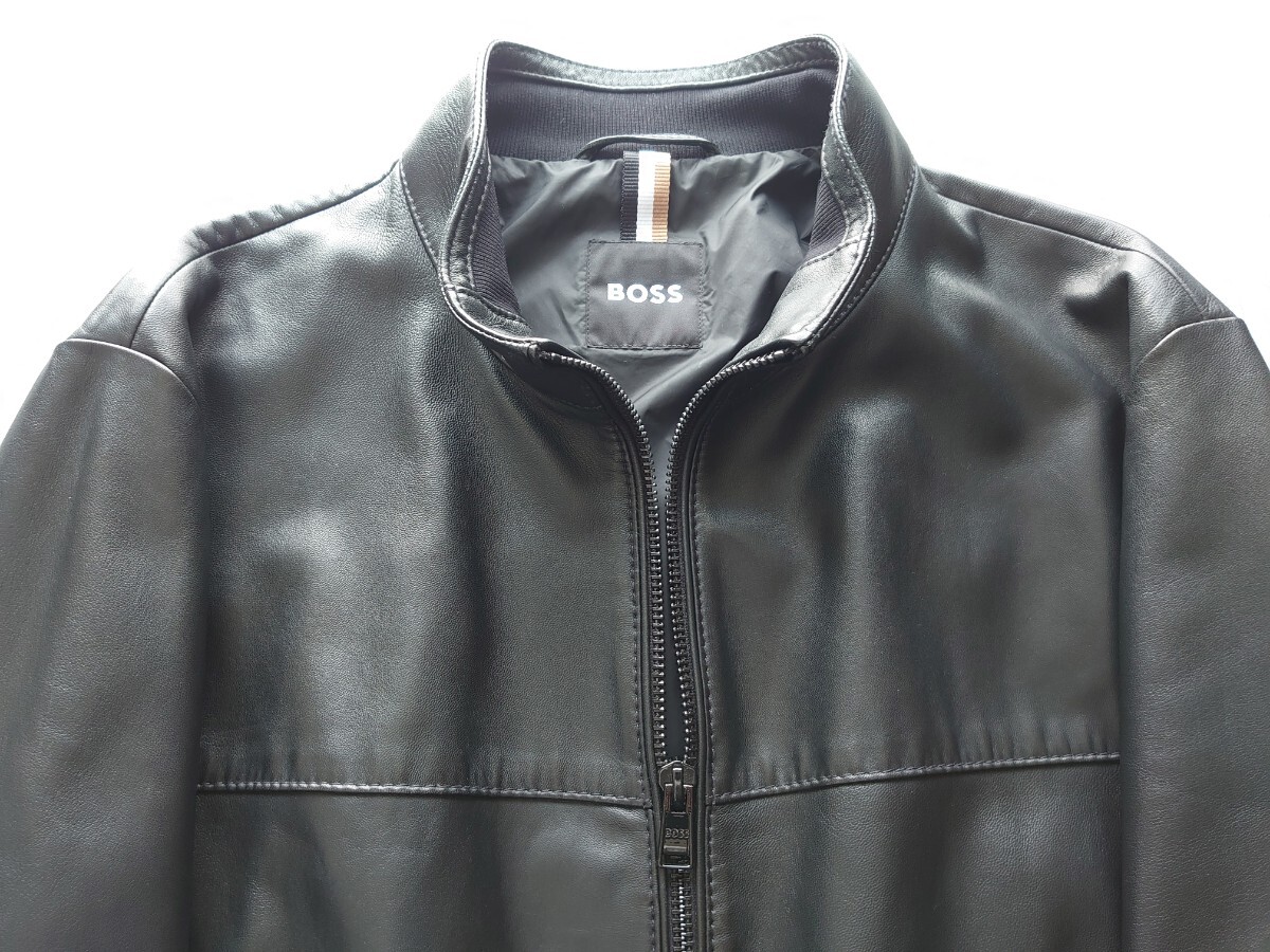 美品】HUGO BOSS ヒューゴ ボス レザージャケット サイズ54 美品】HUGO BOSS ヒューゴ ボス レザージャケット サイズ54