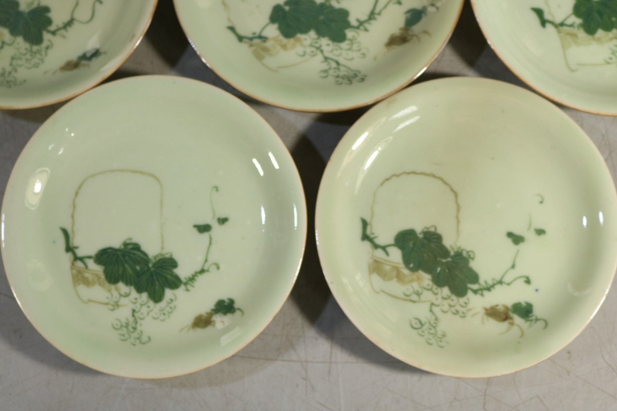 Yahoo!オークション - T923 青磁手塩皿 9枚 和骨董 小皿 アンティーク ...