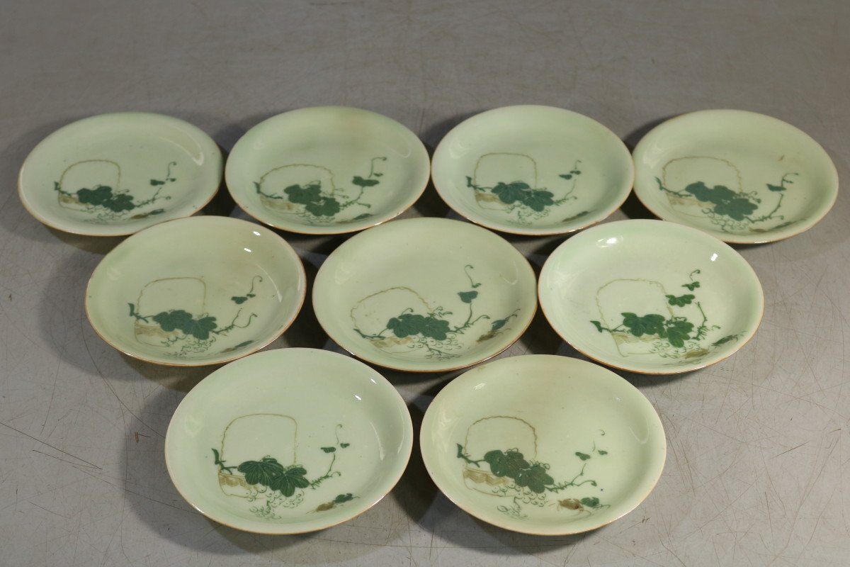 Yahoo!オークション - T923 青磁手塩皿 9枚 和骨董 小皿 アンティーク ...