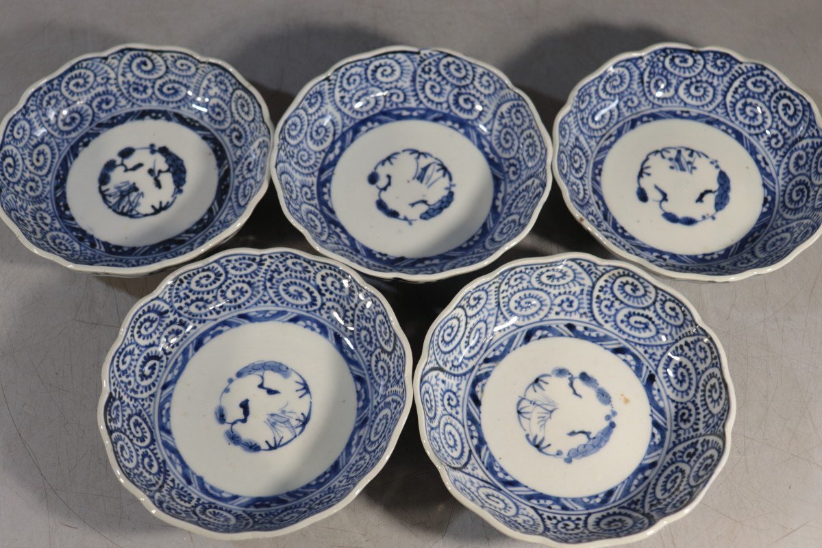 Yahoo!オークション - E333 伊万里蛸唐草皿 5点 膾皿 なます皿 アンテ...