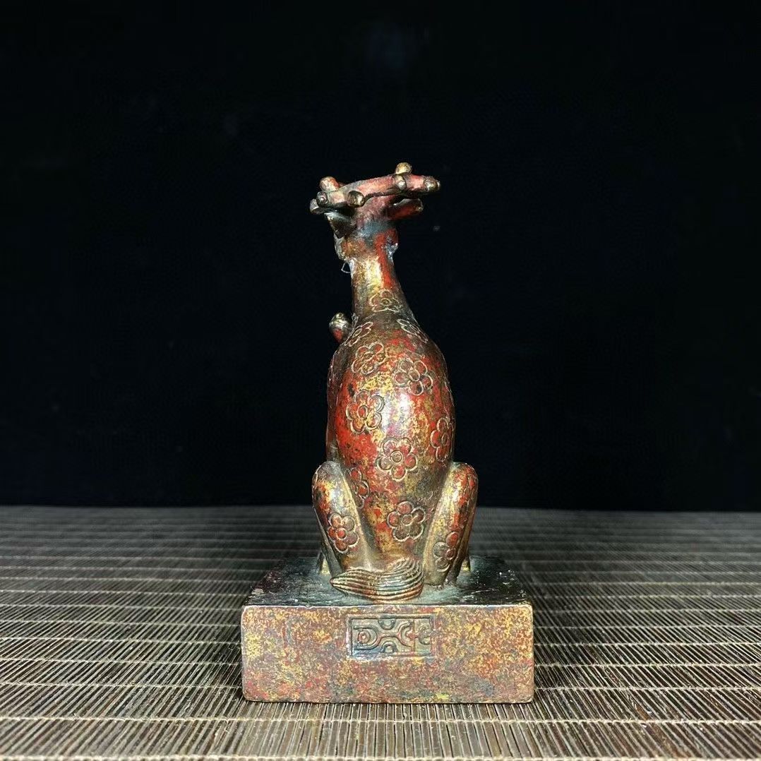 Yahoo!オークション - K61中国美術 銅製金子母鹿カバー印 置物