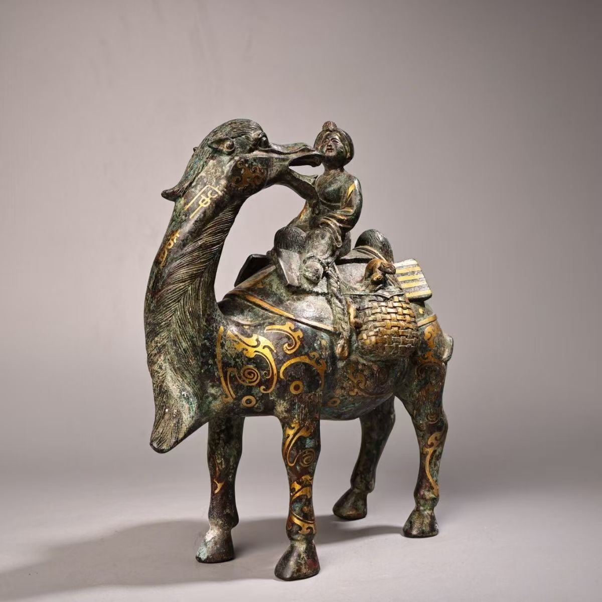 Yahoo!オークション - K58旧家収蔵 銅製金ラクダ嬢 置物