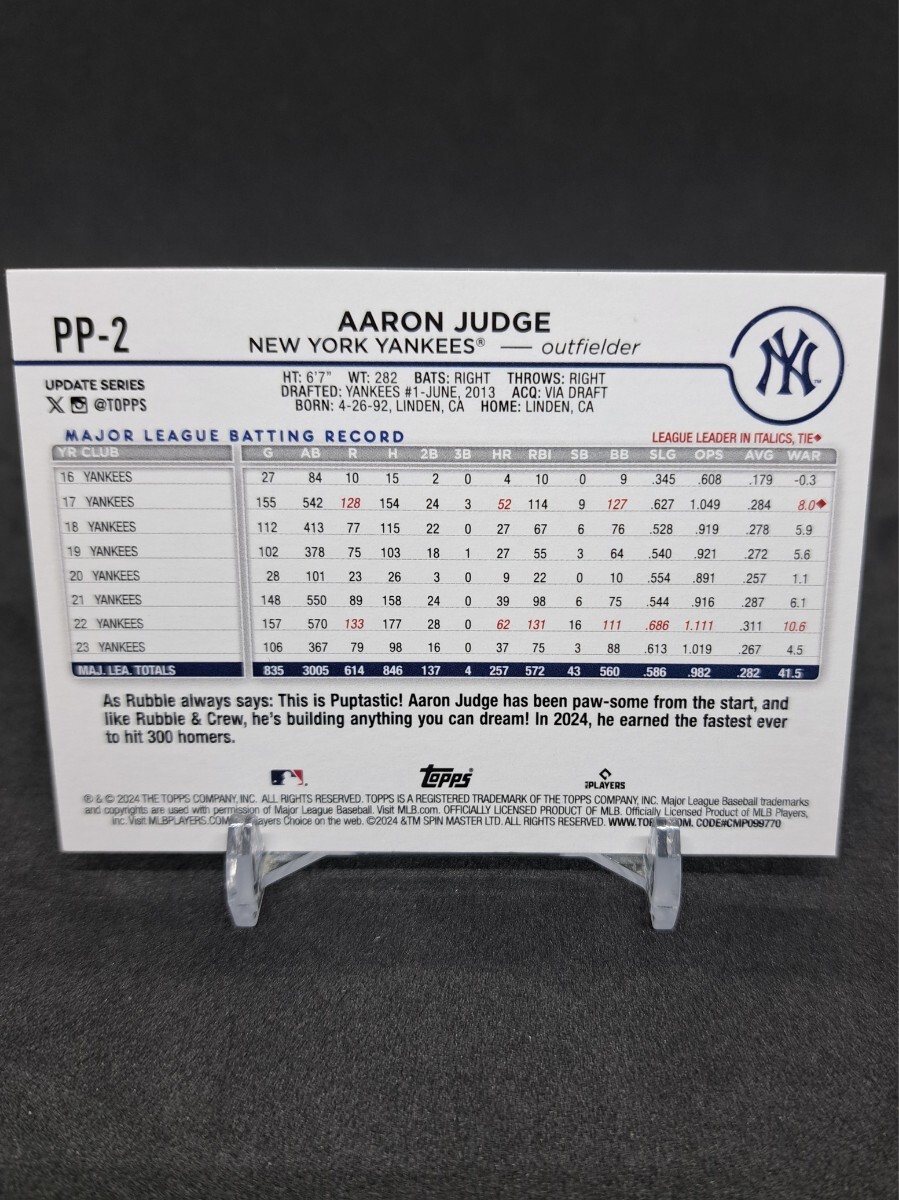 Aaron Judge SP】2024 Topps Update Paw Patrol ニューヨーク Aaron Judge SP】2024 Topps Update Paw Patrol ニューヨーク
