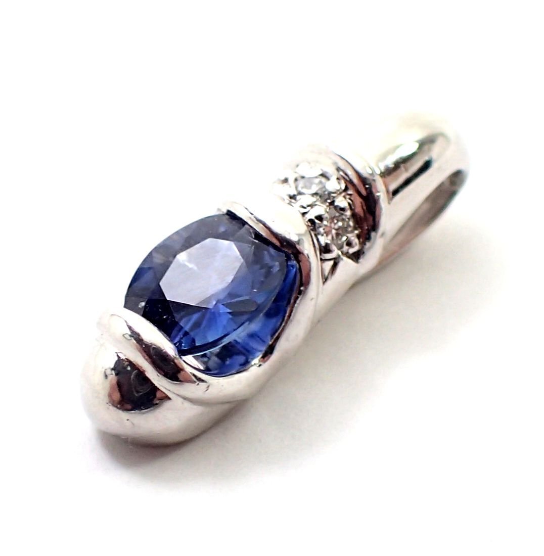 Yahoo!オークション - 【吉村質店】Pt900サファイア0.47ctダイヤモンド...