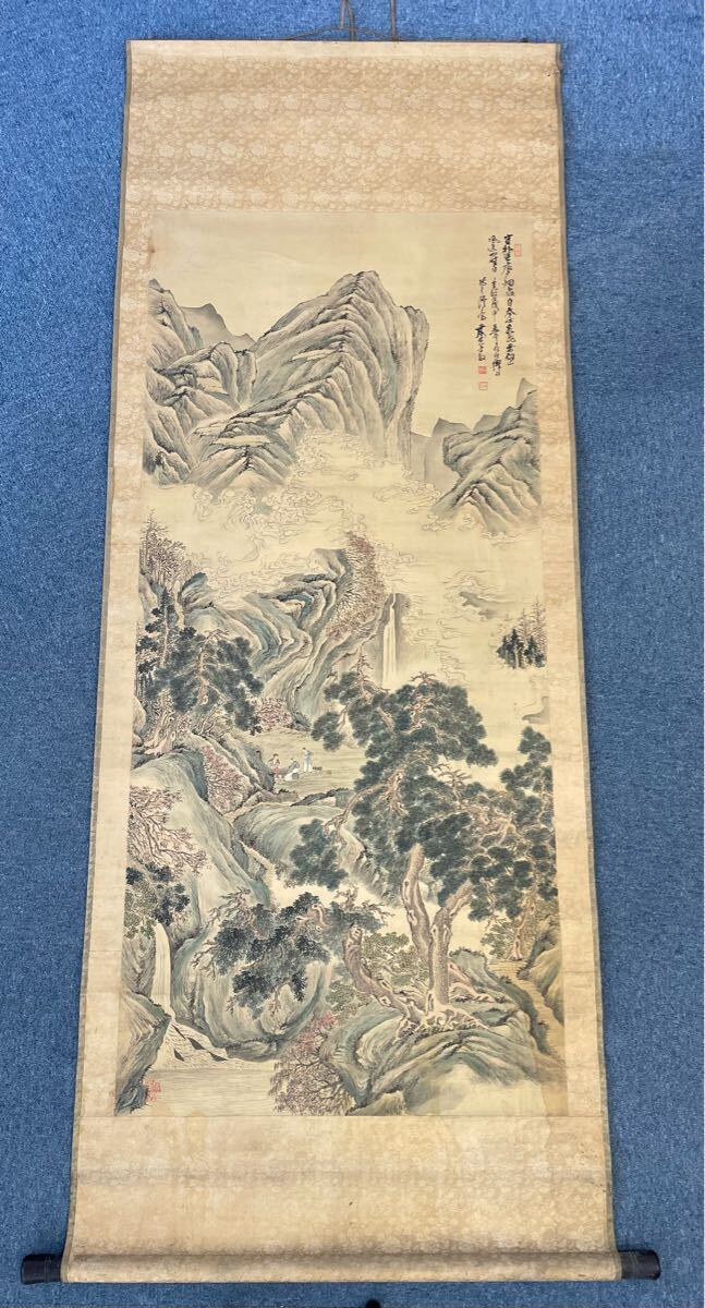 Yahoo!オークション - 中国 掛軸 絹本 山水 骨董 古美術 アンティーク