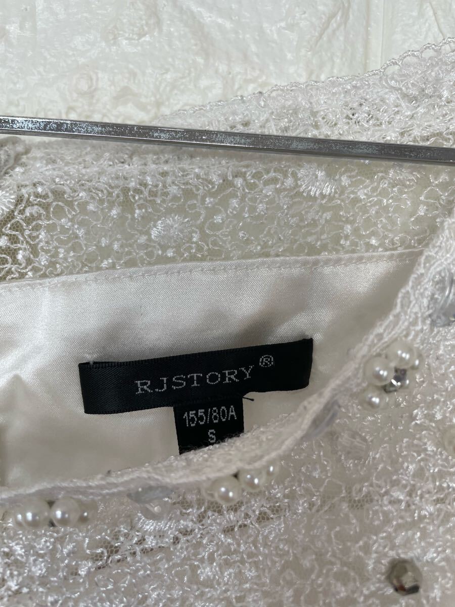 RJSTORY ホワイトビーズ刺繍Aラインドレス パーティードレス RJSTORY ホワイトビーズ刺繍Aラインドレス パーティードレス