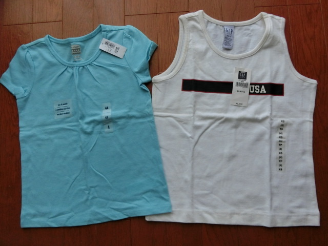 Yahoo!オークション - 新品 GAP タンクトップTシャツ 2枚セット 4T 10...