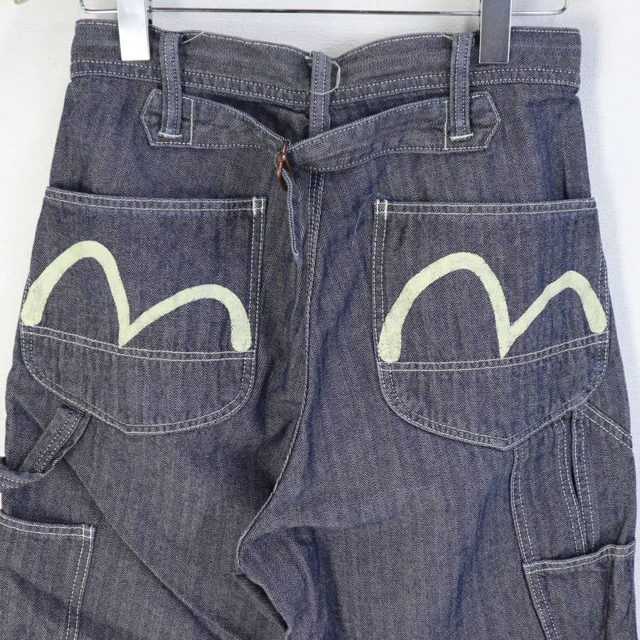 Yahoo!オークション - EVISU エヴィス ペインターパンツ W31 日本製 ブ...