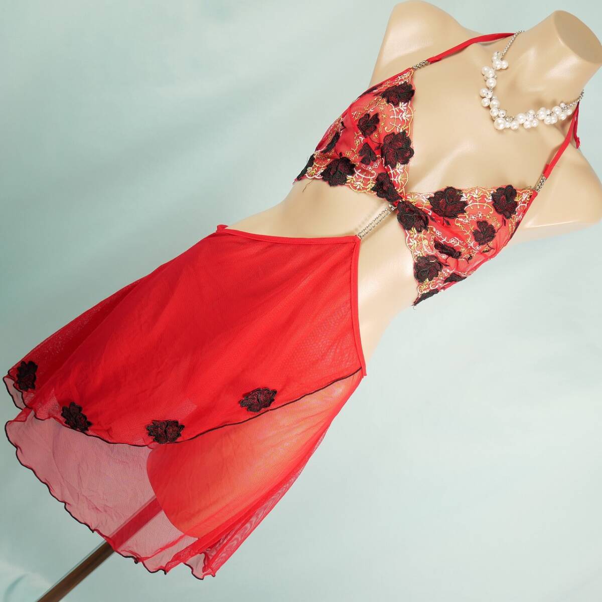 Yahoo!オークション - 4074 大人セクシー系 花柄刺繍デザイン透け感ナ...