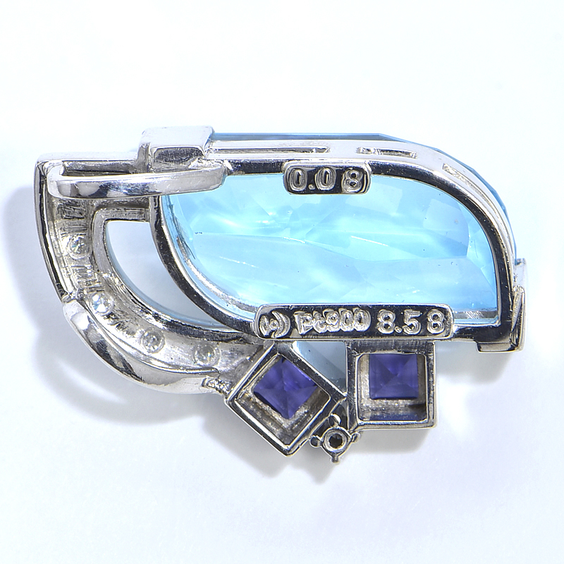 Yahoo!オークション - タサキ 8.58ct天然ブルートパーズペンダントトッ...