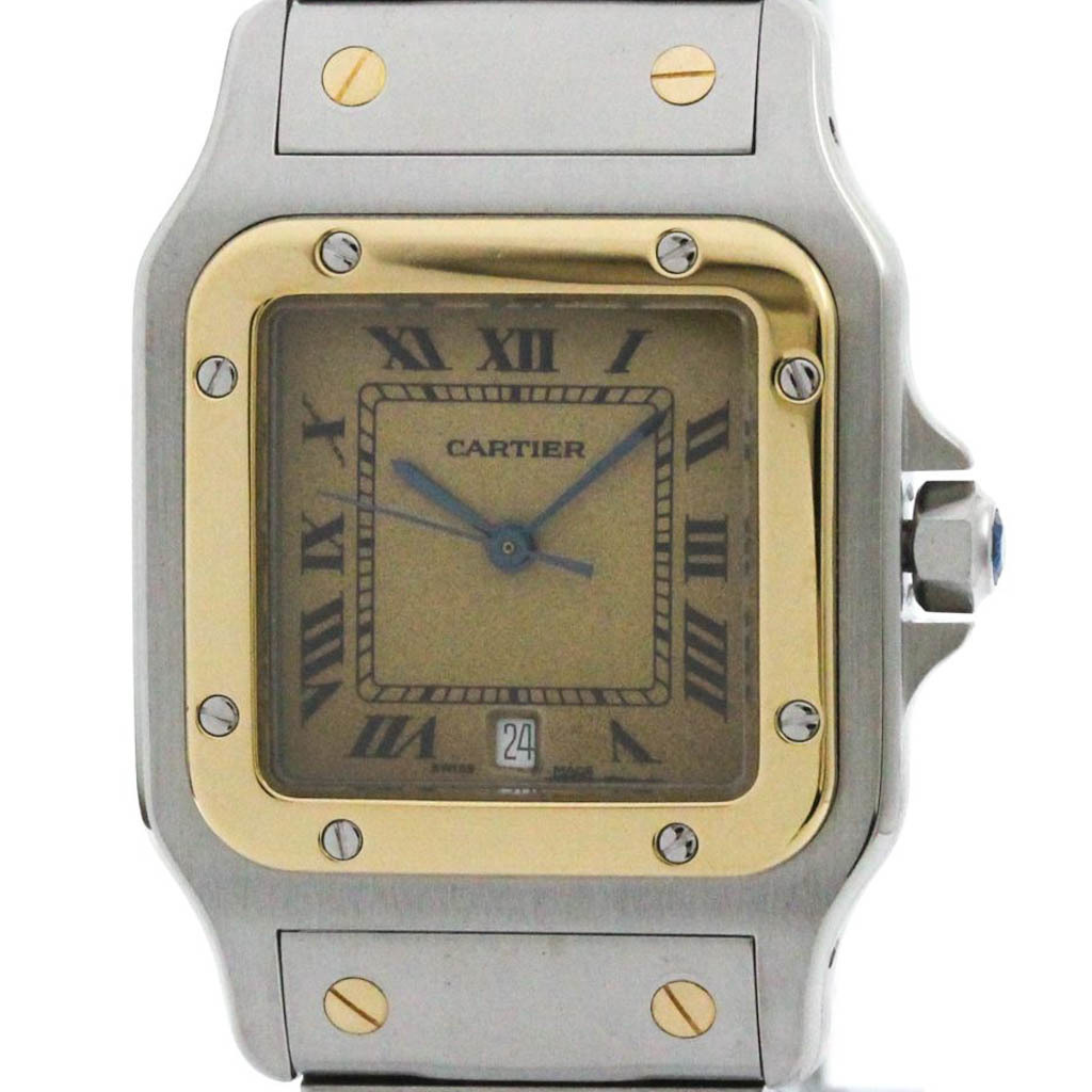 Yahoo!オークション - カルティエ サントス ガルベ LM K18 ゴールド ス...