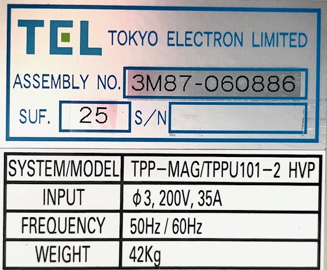 Yahoo!オークション - 4403//TEL TOKYO ELECTRON LIMITED TPP-MAG/TPPU...