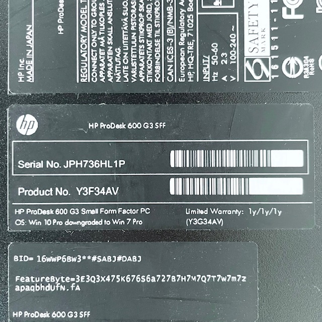 Yahoo!オークション - 4896//HP ProDesk 600 G3 SFF Core i5-6500 3.20...