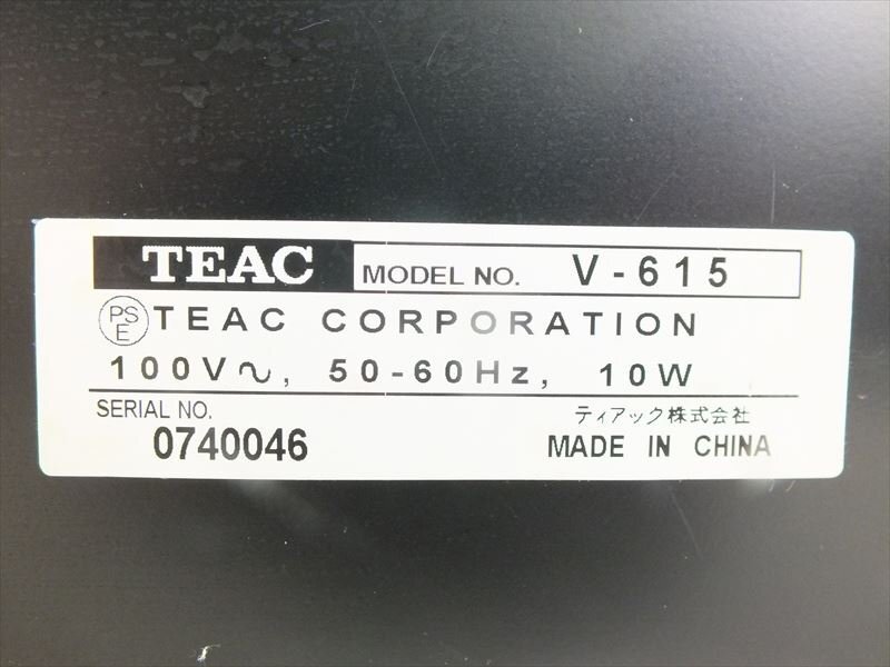 Yahoo!オークション - TEAC ティアック V-615 カセットデッキ 中古 現...