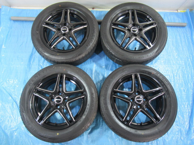 激安 HOTSTUFF Laffite 15-5.5J 4H/100 ET43 + 185/60R15 4本 ヴィッツ ポルテ カローラ フィット スパイク スイフト等 T008828 ...