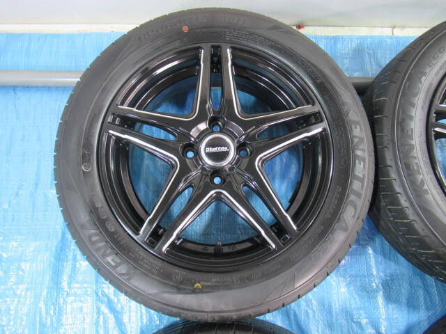激安 HOTSTUFF Laffite 15-5.5J 4H/100 ET43 + 185/60R15 4本 ヴィッツ ポルテ カローラ フィット スパイク スイフト等 T008828 ...