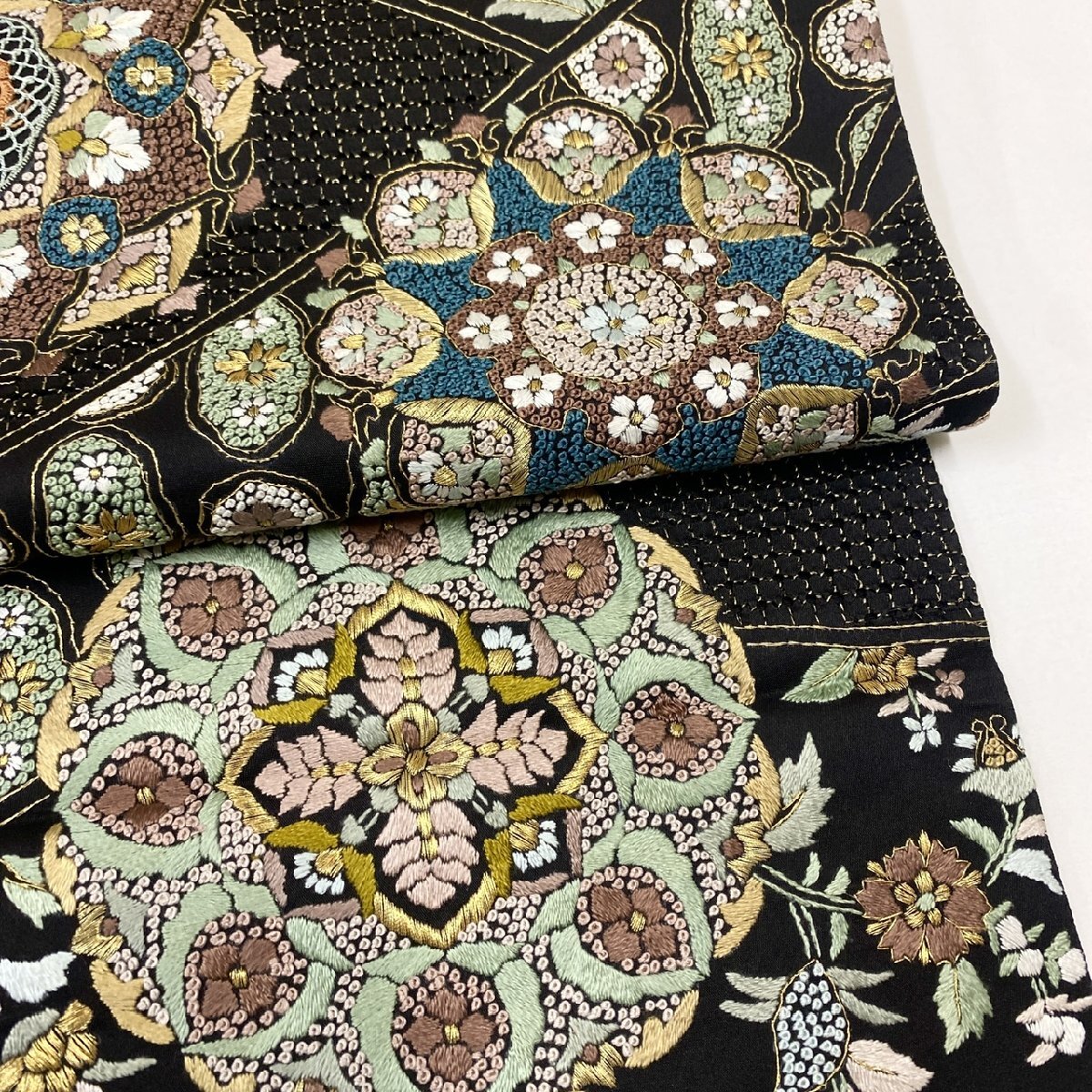 着物月花 三大総刺繍 仙頭刺繍 相良刺繍 蘇州刺繍 華文様 袋帯 着物月花 三大総刺繍 仙頭刺繍 相良刺繍 蘇州刺繍 華文様 袋帯