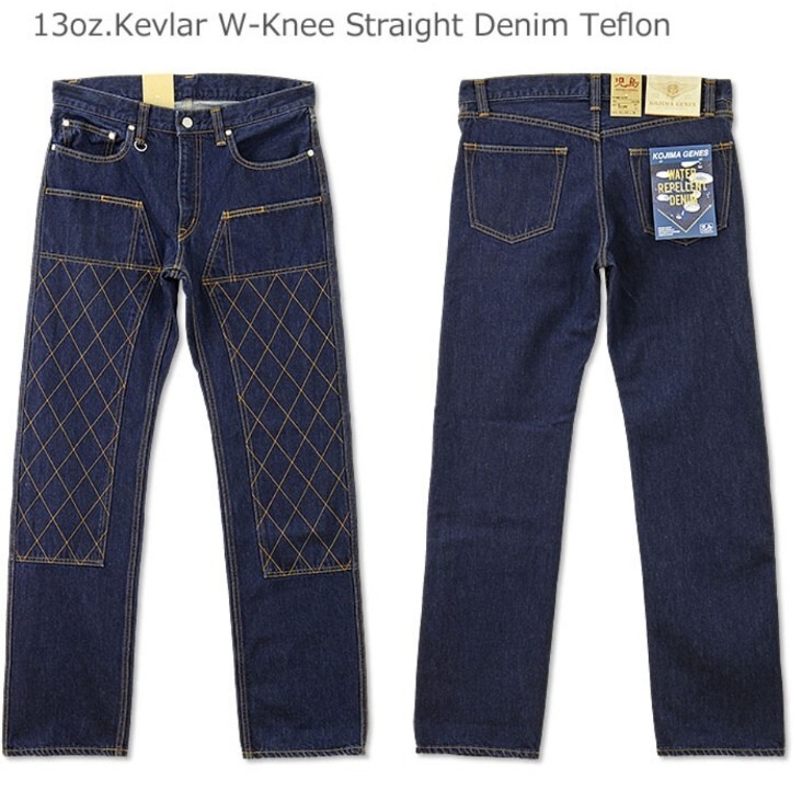 Yahoo!オークション - 児島ジーンズ 13oz ケブラーダブルニーストレー...